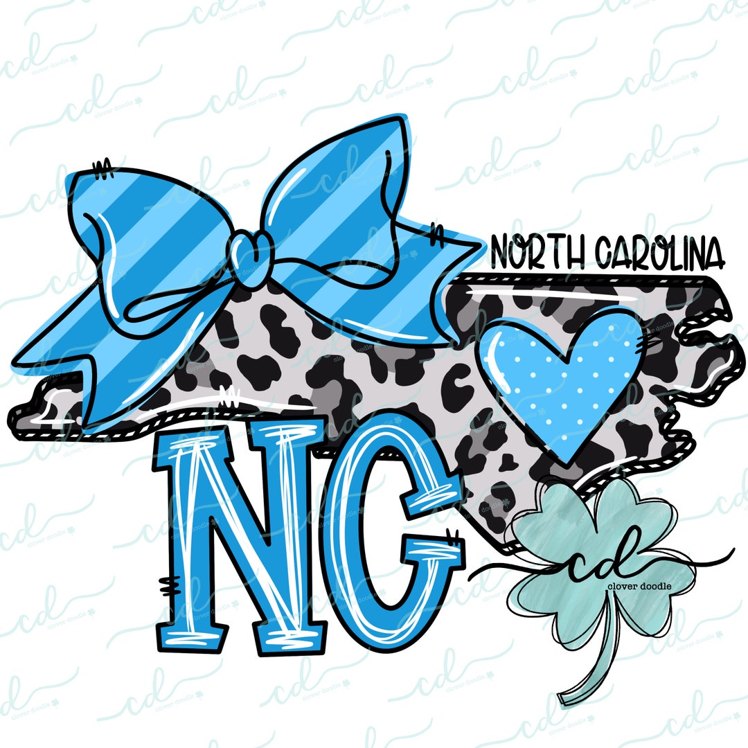 Doodle State North Carolina- Electric Blue + Black- CD - PNG, Digital ...