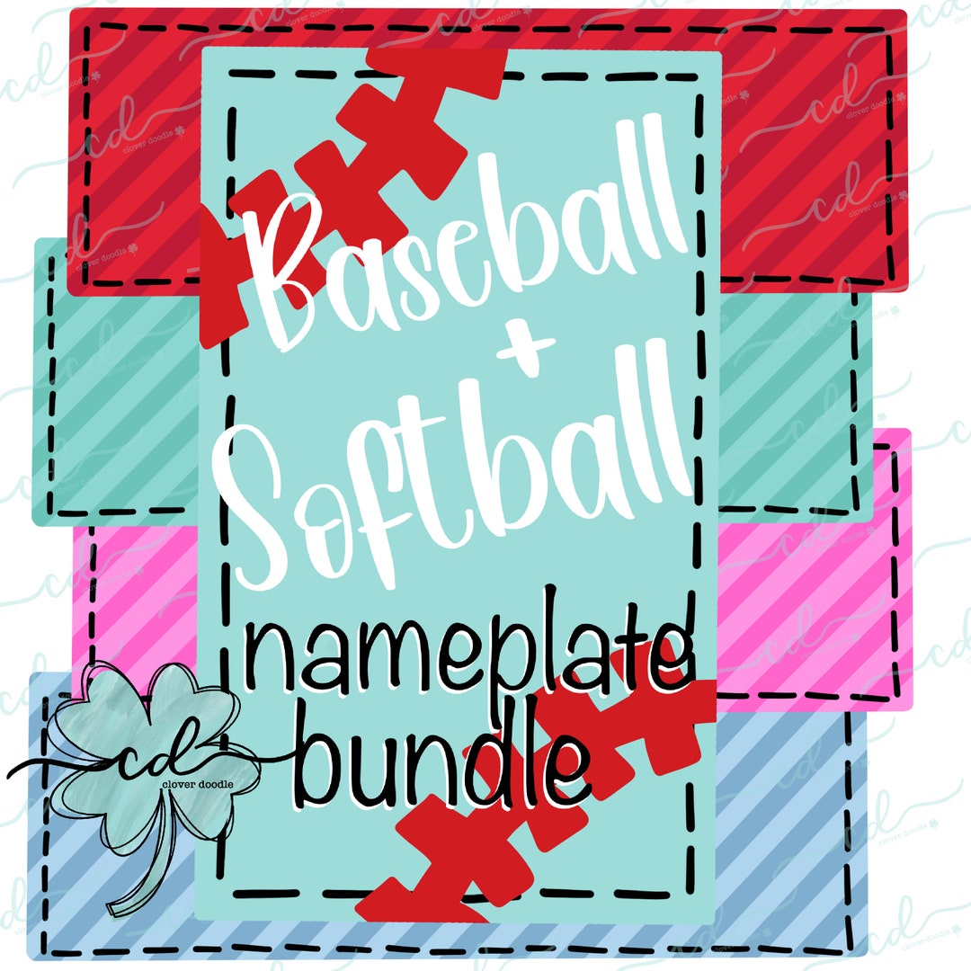 Baseball + Softball Nameplate Bundle- Individually Saved Files! - CD ...