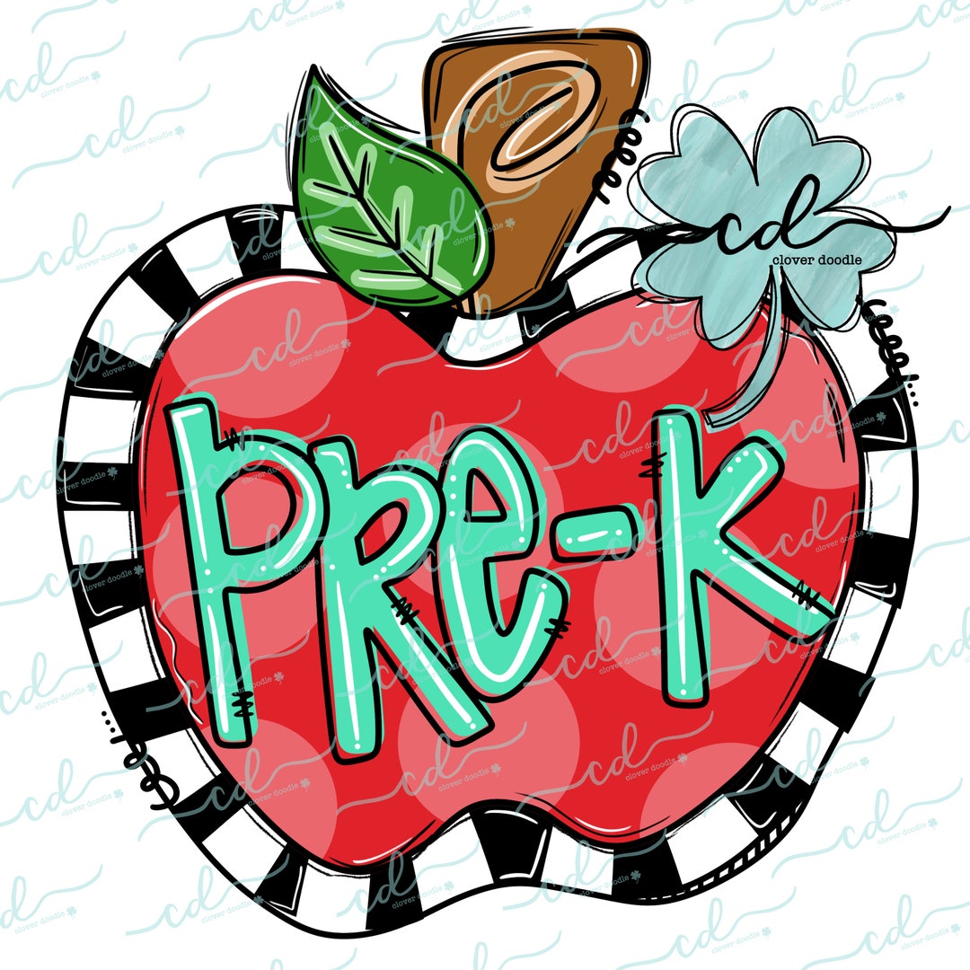Funky Apple- Pre-k- CD -PNG, Digital Download for Sublimation and ...