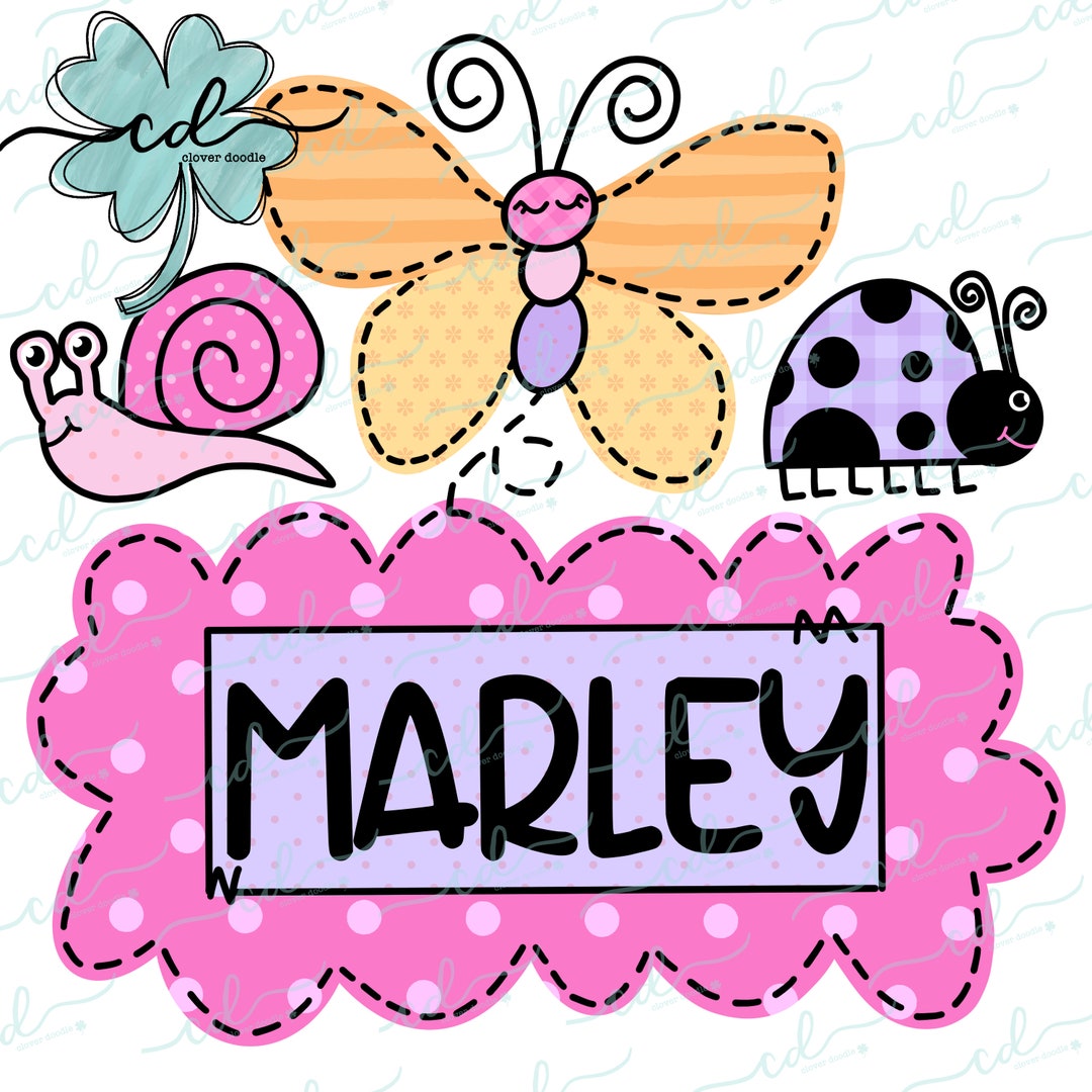 Bug Trio- Girl - CD - Faux Applique PNG, Digital Download for ...