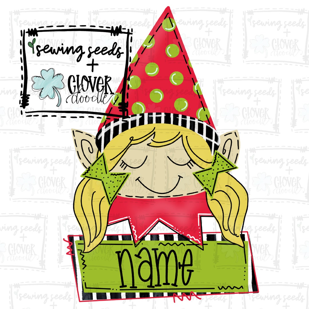 Christmas Elf Girl W/ Nameplate Blonde - SS+CD - PNG, Digital Download ...