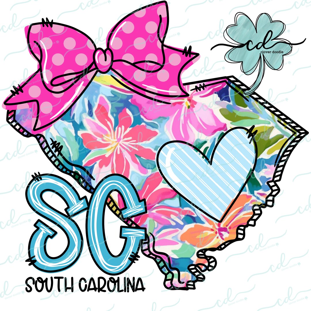 Doodle State South Carolina- Floral- CD - PNG, Digital Download for ...