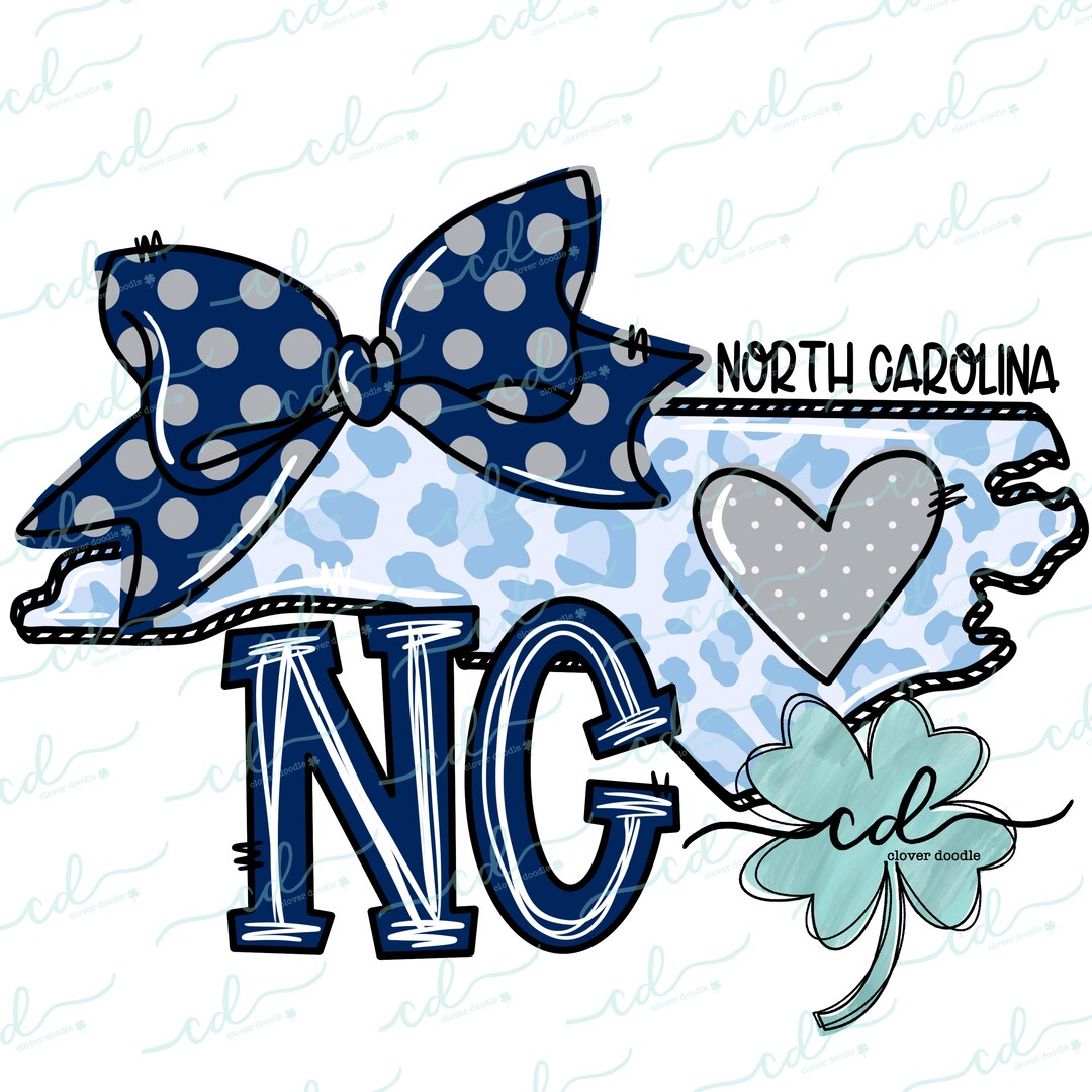 Doodle State North Carolina- Blue- CD - PNG, Digital Download for ...
