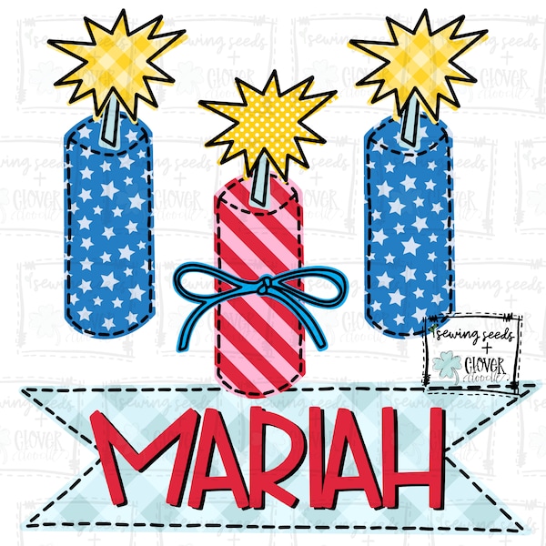 Firecracker Applique - Etsy