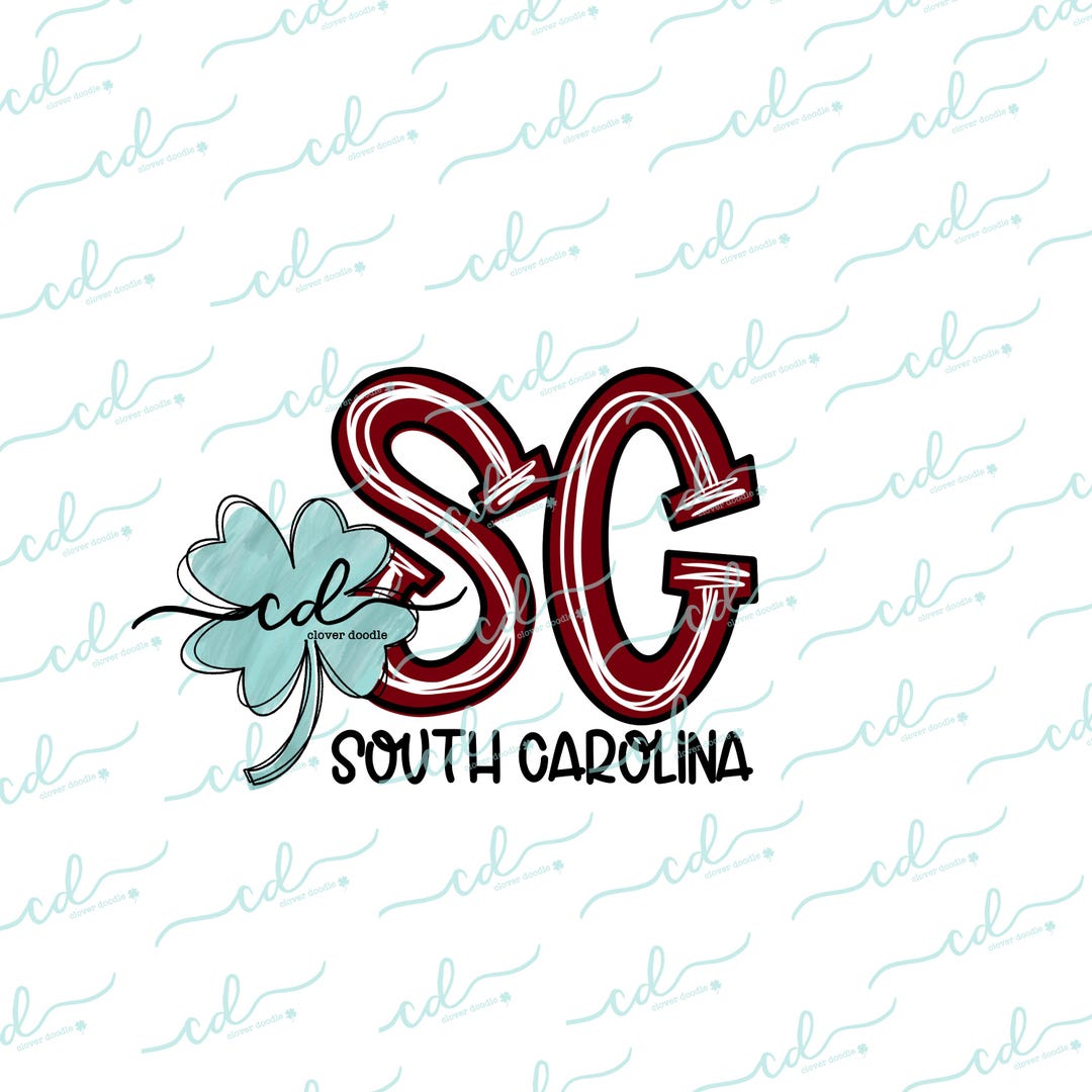 Doodle State South Carolina Abbreviation- Garnet- CD - Faux Applique ...