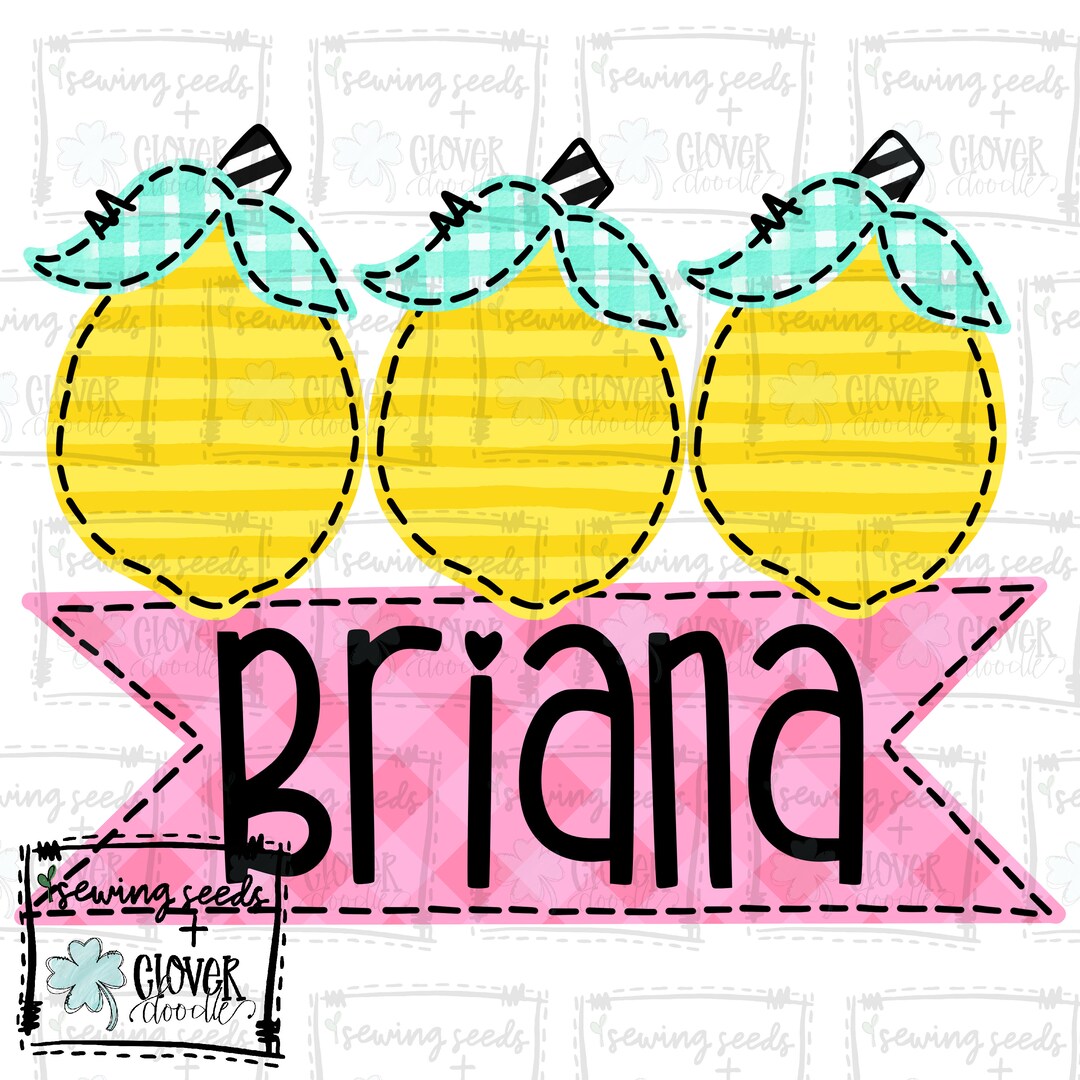 Lemon Trio - SS+CD - Faux Applique PNG, Digital Download for ...