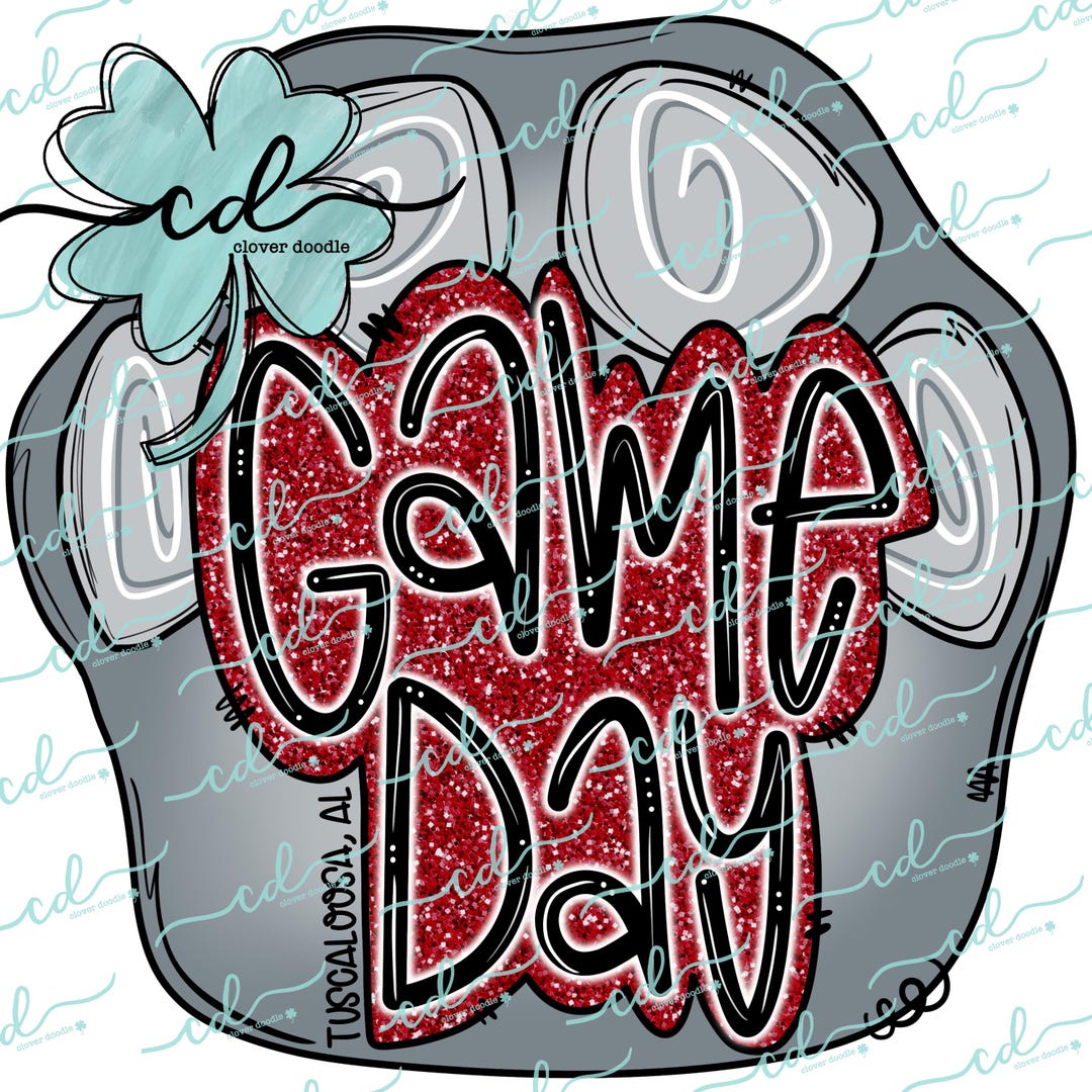 Elephant Paw Print Game Day- CD - PNG, Digital Download for Sublimation ...