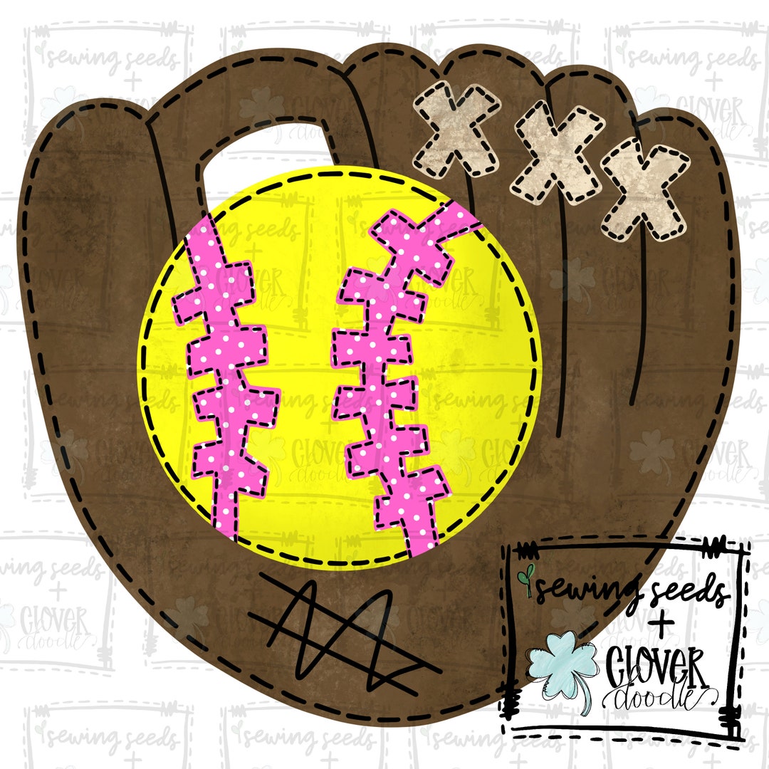 Softball W/glove - SS+CD - PNG, Digital Download for Sublimation and ...