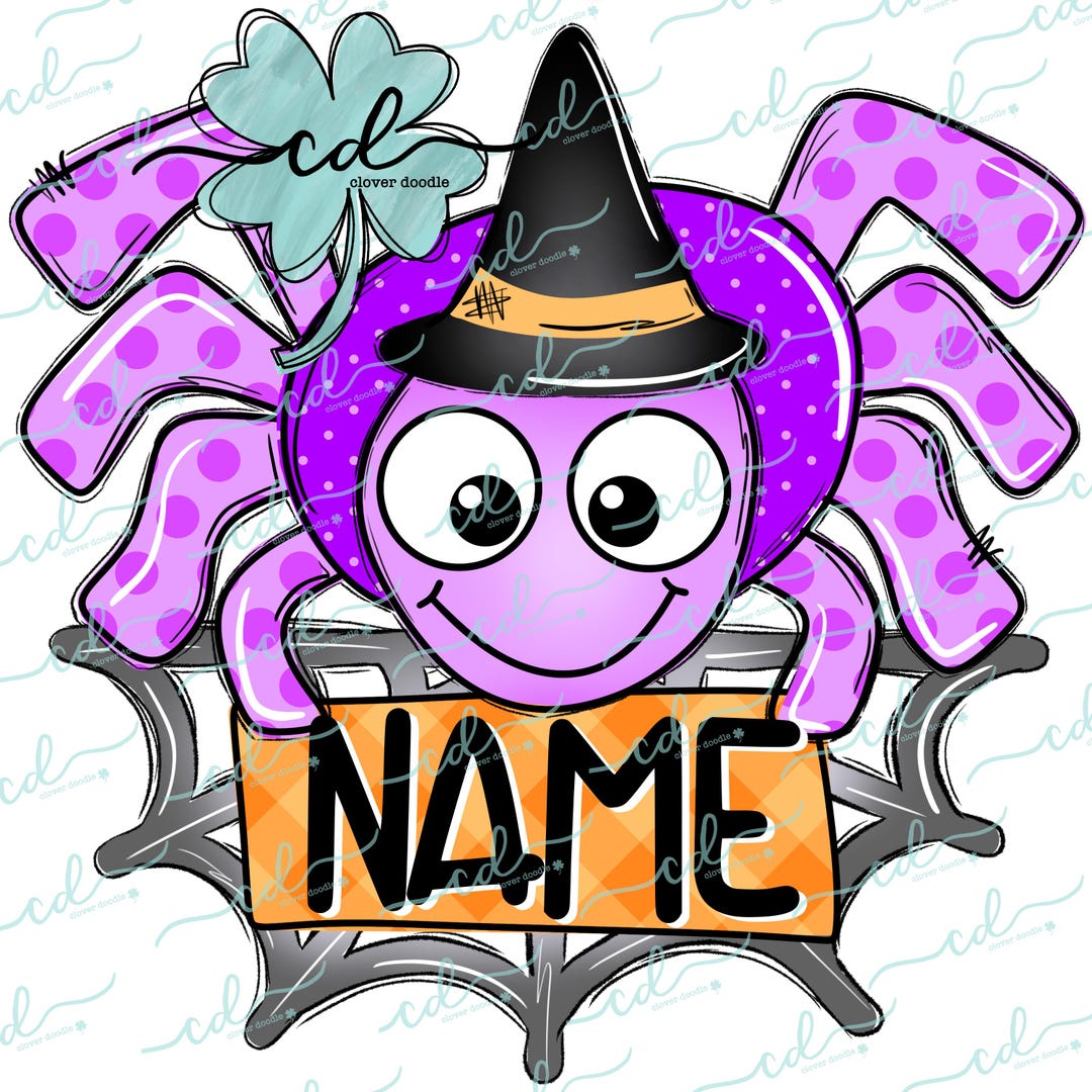 Halloween Spider With Web Nameplate- CD - PNG, Digital Download for ...