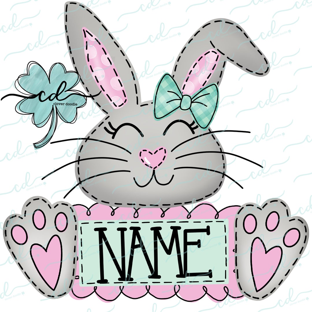 Easter Bunny Girl - Betty - W/nameplate - CD - Faux Applique PNG ...