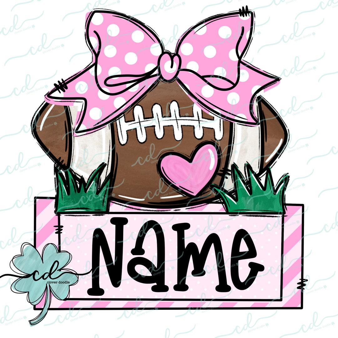 Football With Bow + Nameplate- CD - PNG, Digital Download for ...