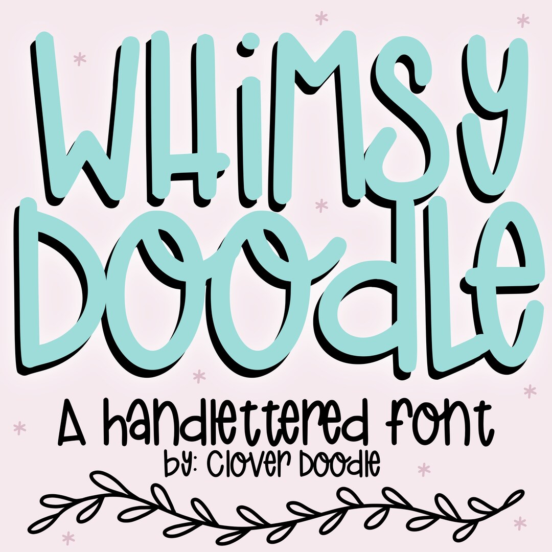 Whimsy Doodle OTF Hand-lettered Font - CD - Digital Download for ...