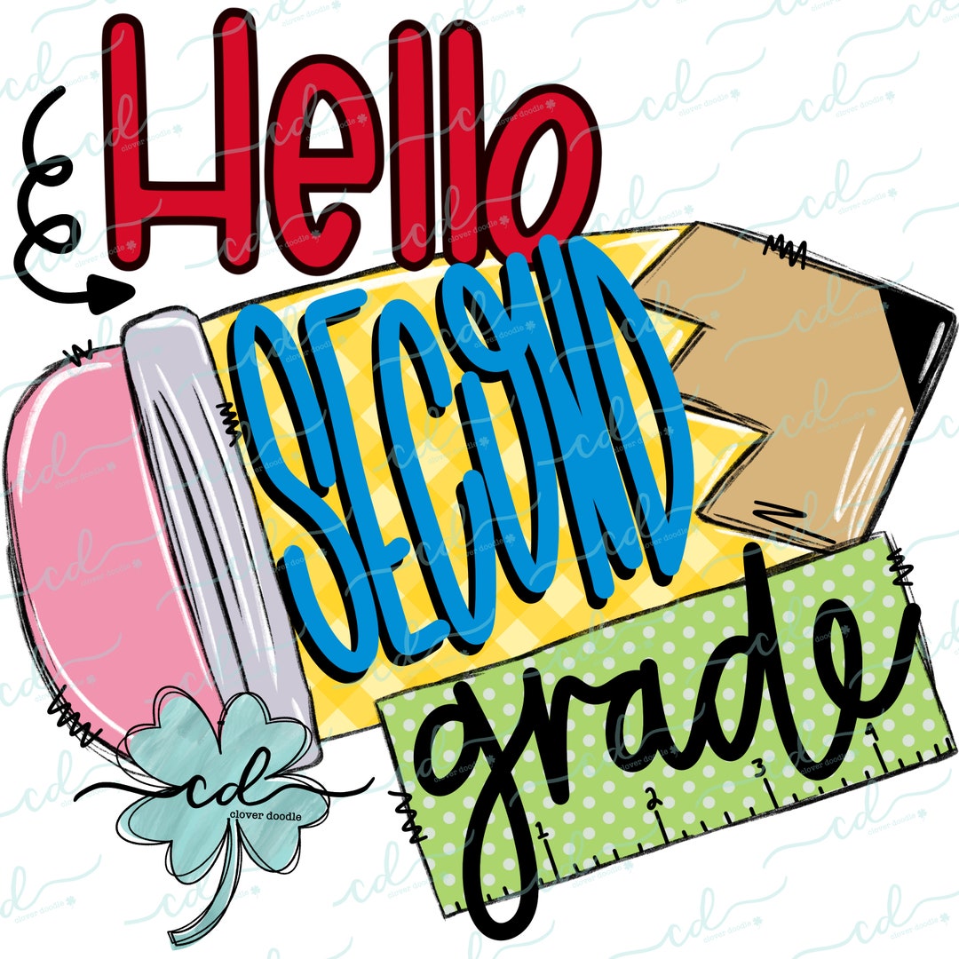 Hello Second Grade- Boy- CD - PNG, Digital Download for Sublimation and ...
