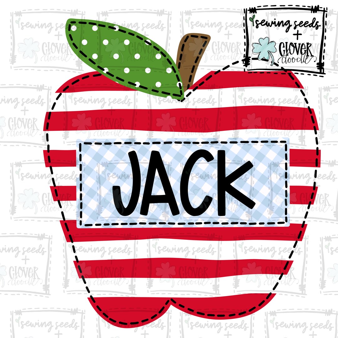 School Apple With Nameplate - SS+CD - Faux Applique PNG, Digital ...