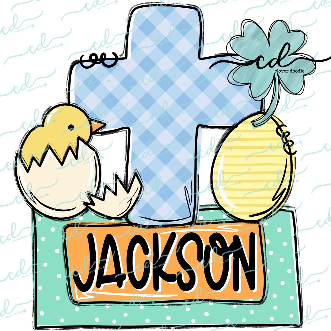 Easter Cross Trio With Nameplate- Boy- CD- PNG, Digital Download for ...