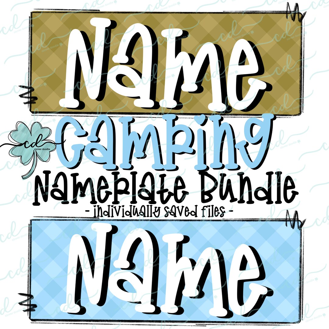 Camping Nameplate Bundle- CD - Faux Applique PNG, Digital Download for ...