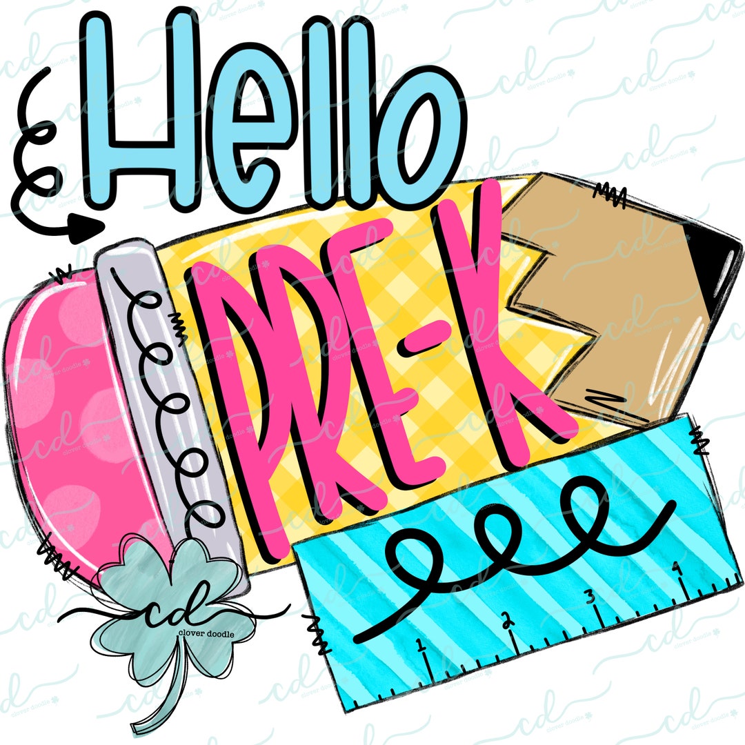 Hello Pre-k - Girl- CD - PNG, Digital Download for Sublimation and ...