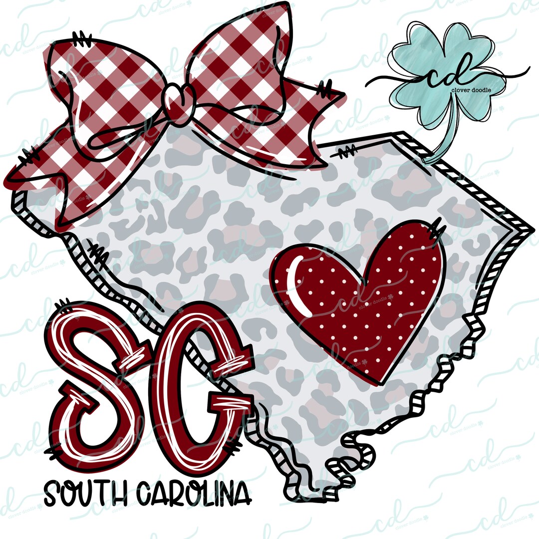 Doodle State South Carolina- Garnet- CD - PNG, Digital Download for ...