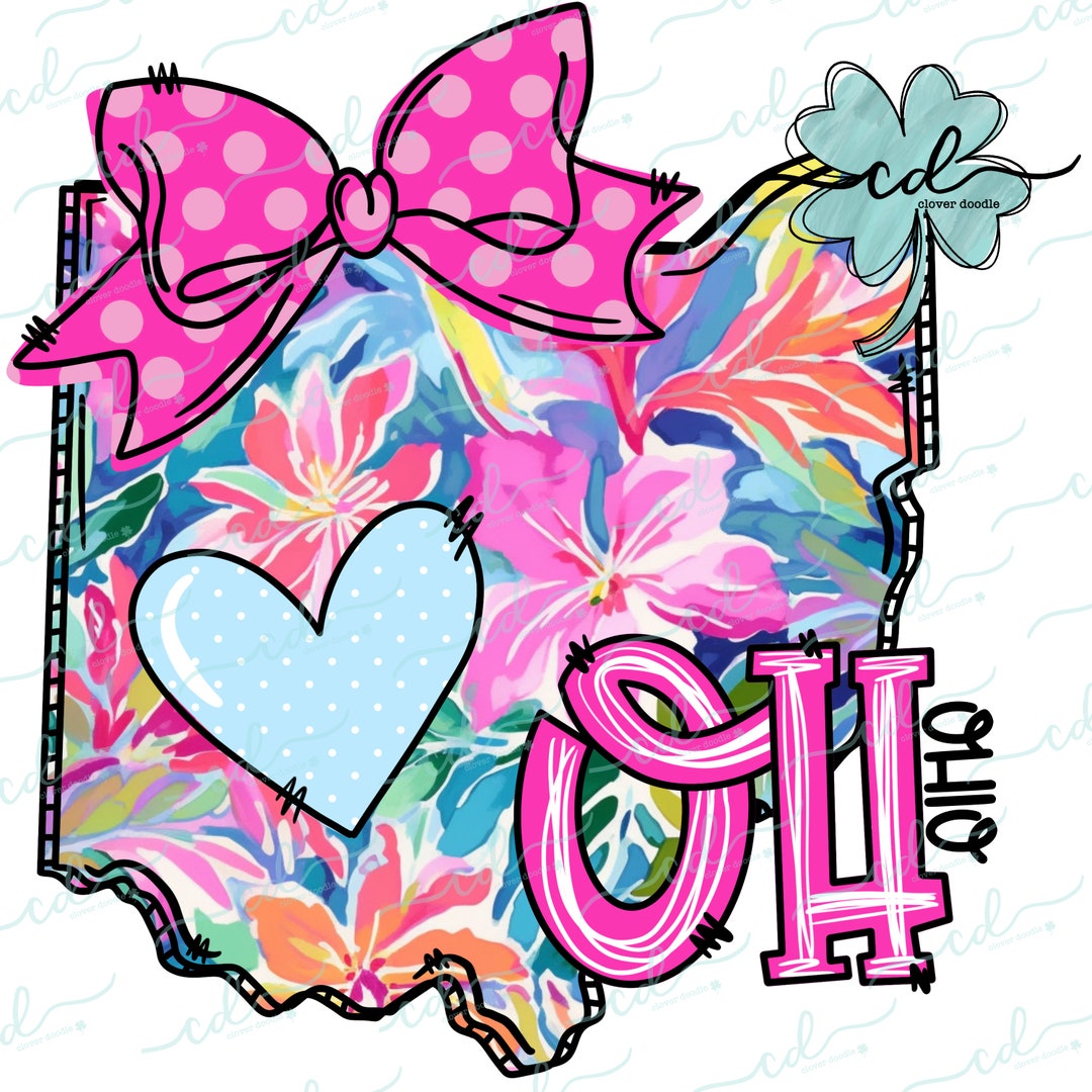 Doodle State Ohio- Floral- CD - PNG, Digital Download for Sublimation ...