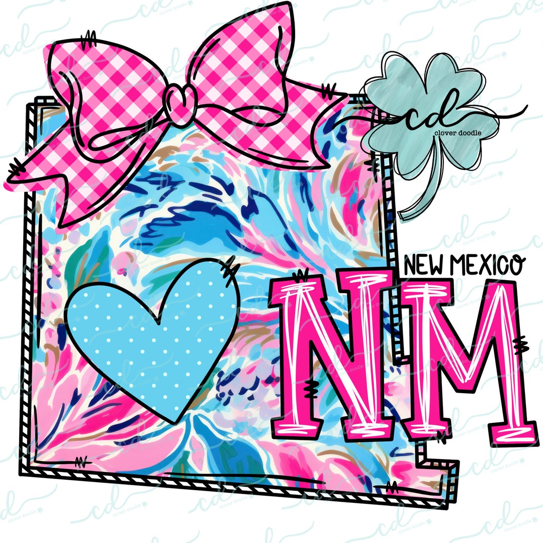 Doodle State New Mexico- Floral- CD - PNG, Digital Download for ...