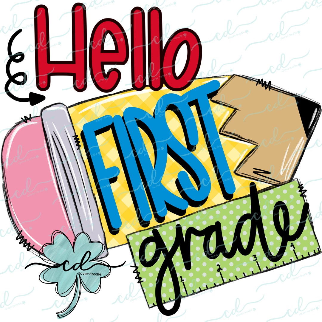 Hello First Grade- Boy- CD - PNG, Digital Download for Sublimation and ...