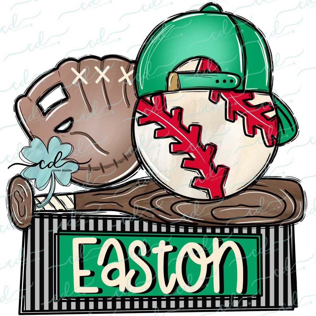 Boy's Baseball Trio W/ball Cap Nameplate Green CD PNG, Digital Download ...