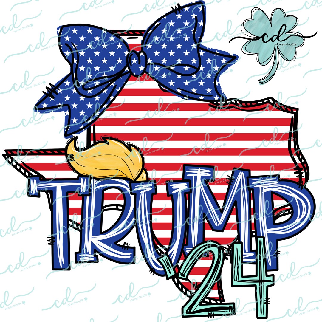 Doodle State Texas- Trump 24- CD - Faux Applique PNG, Digital Download ...