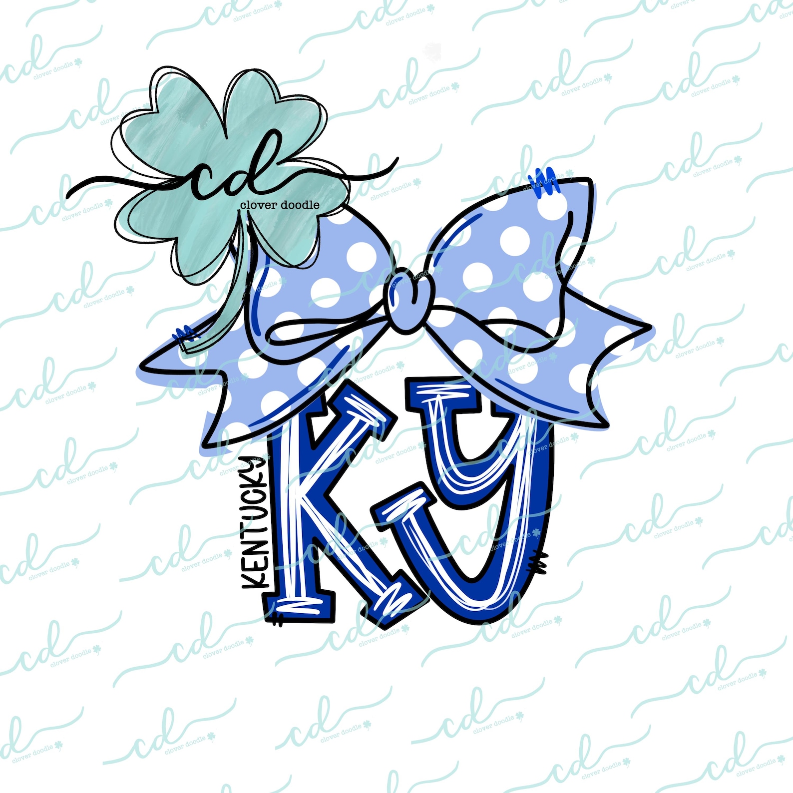 Doodle State Kentucky Abbreviation With Bow- CD - Faux Applique PNG ...