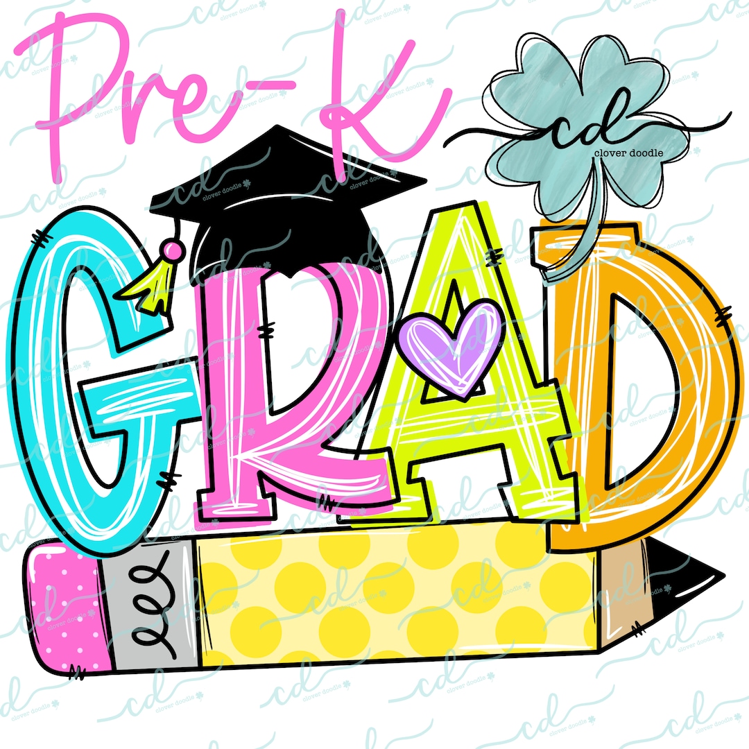Pre-k Grad- Girl Neon- CD -PNG, Digital Download for Sublimation and ...