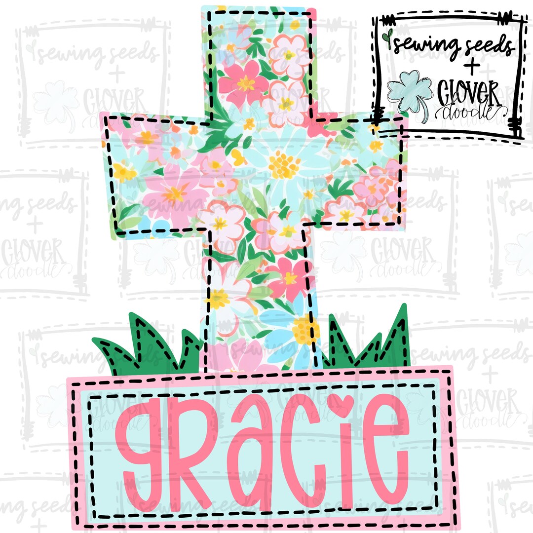 Cross With Nameplate Girly SSCD PNG, Digital Download for Sublimation ...