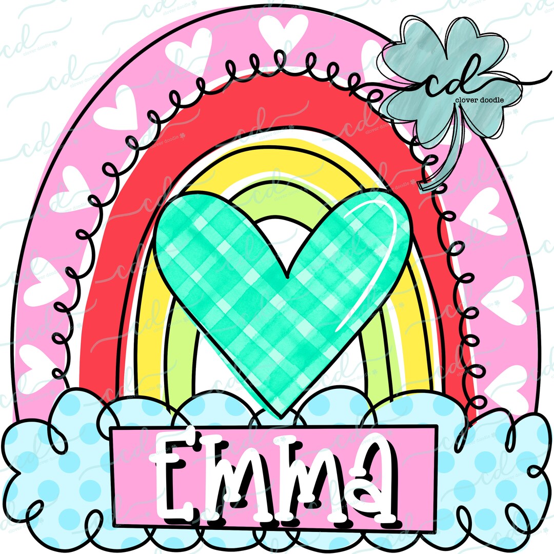 Heart Rainbow With Nameplate- Valentine- CD- PNG, Digital Download for ...