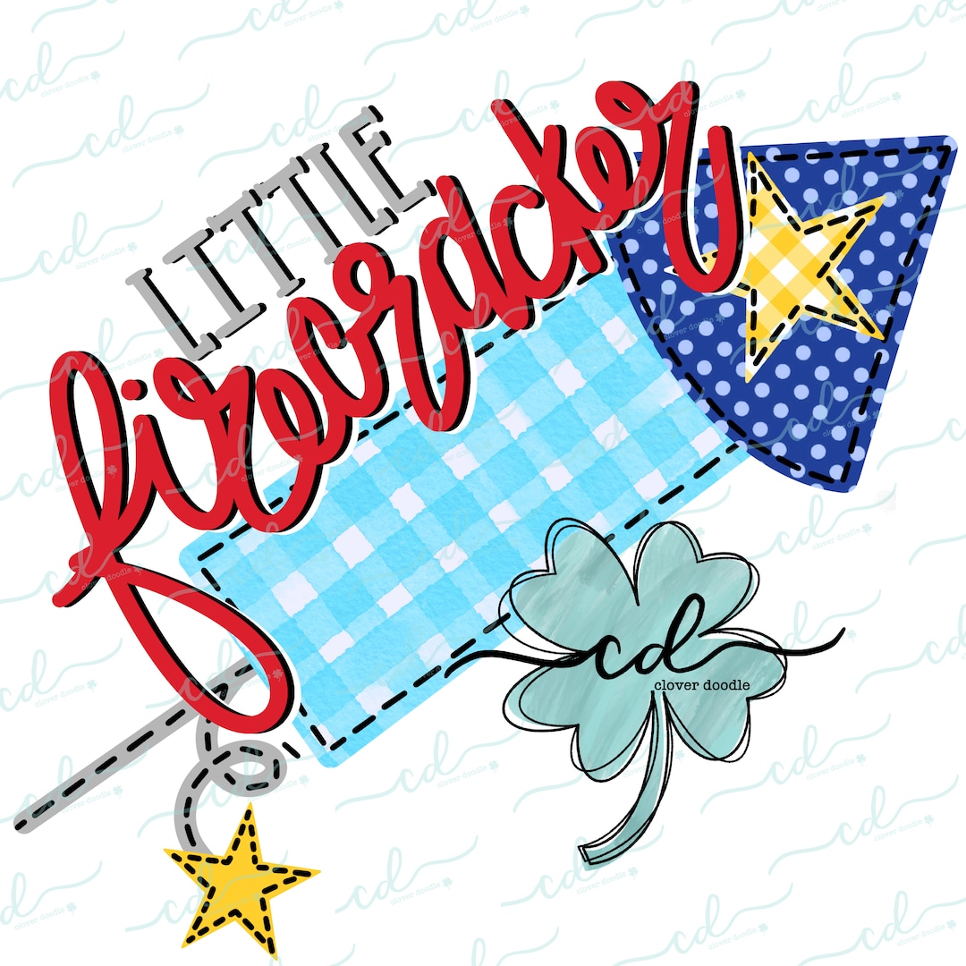 Little Firecracker CD Faux Applique PNG, Digital Download for ...