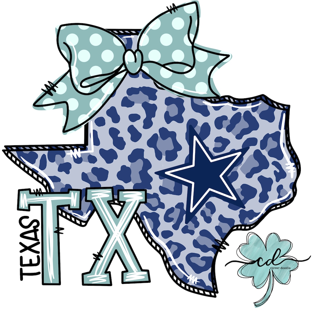 Doodle State Texas- Blue Star- CD - PNG, Digital Download for ...
