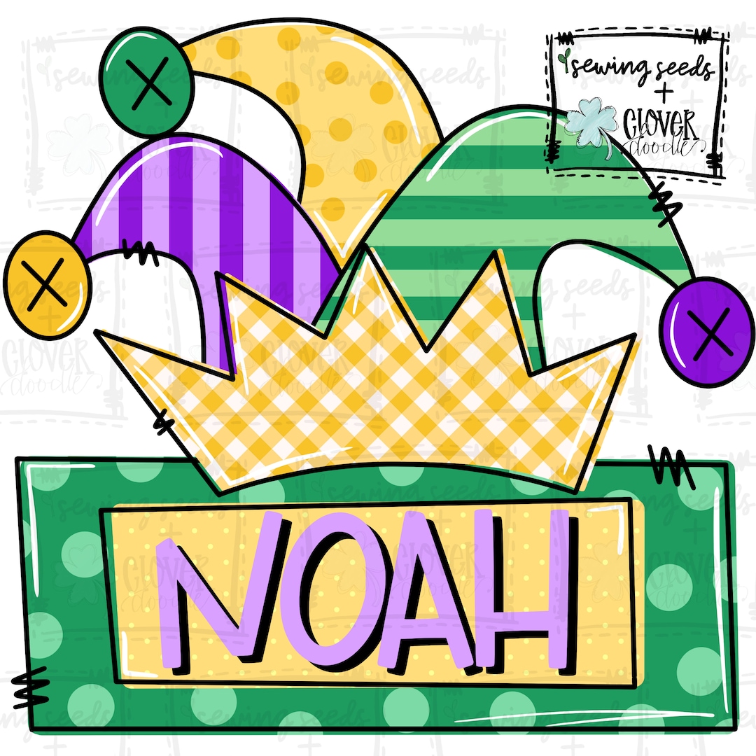 Mardi Gras Jester Hat With Nameplate- SS+CD - PNG, Digital Download for ...