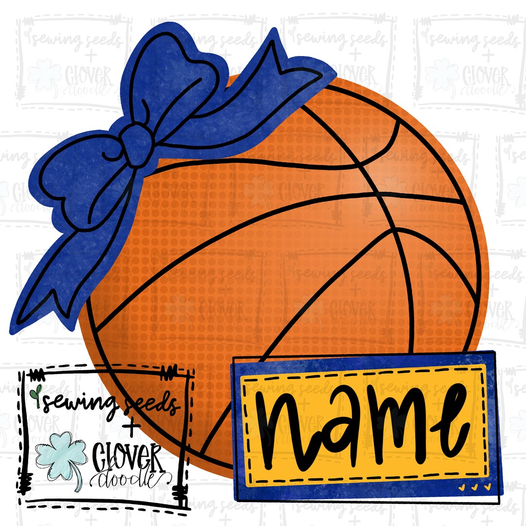 Basketball- Royal + Gold W/bow - SS+CD - PNG, Digital Download for ...