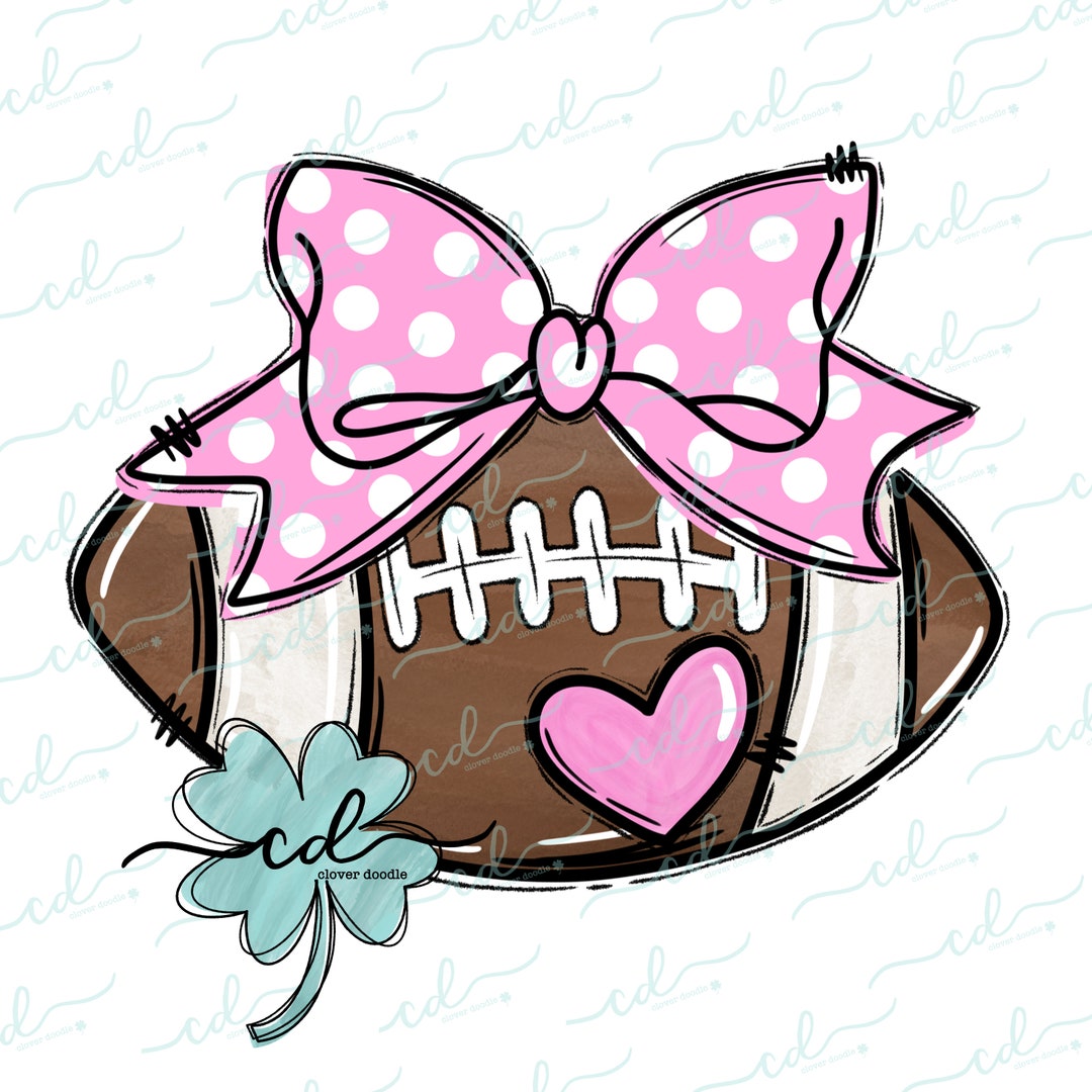 Football With Bow- CD - PNG, Digital Download for Sublimation and ...