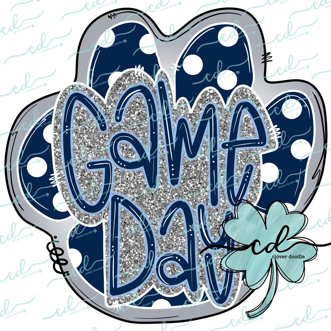 Paw Print Game Day- Navy Blue- CD - PNG, Digital Download for ...