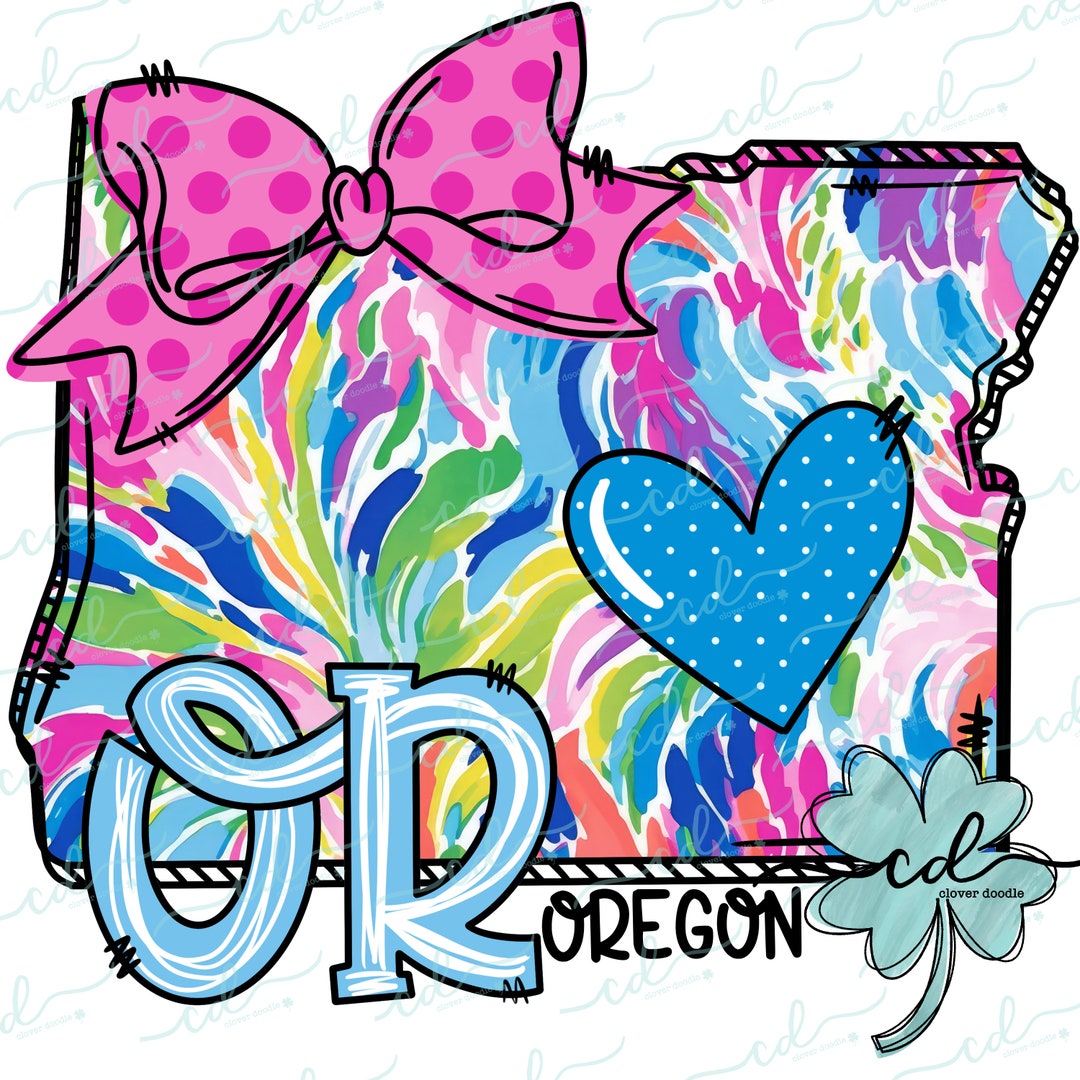 Doodle State Oregon- Floral- CD - PNG, Digital Download for Sublimation ...