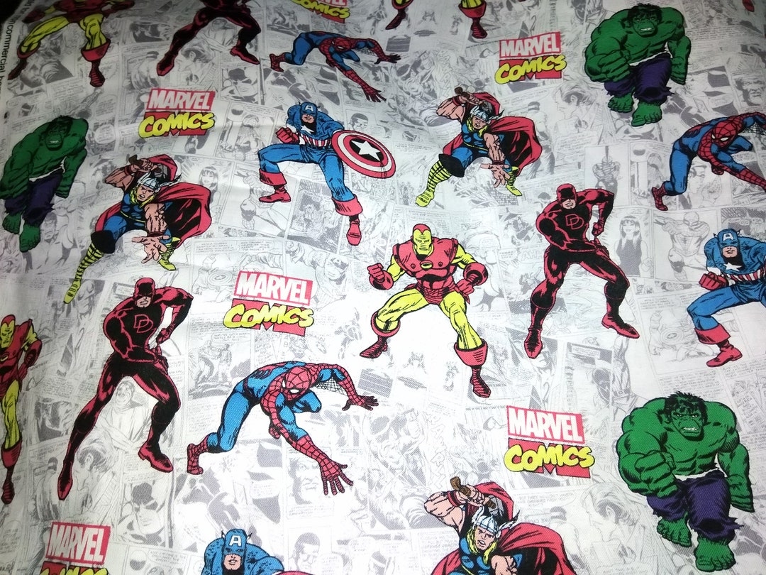 Marvel Comics Fabric Fat Quarter, Half Yard, Yard Avengers Fabric ...