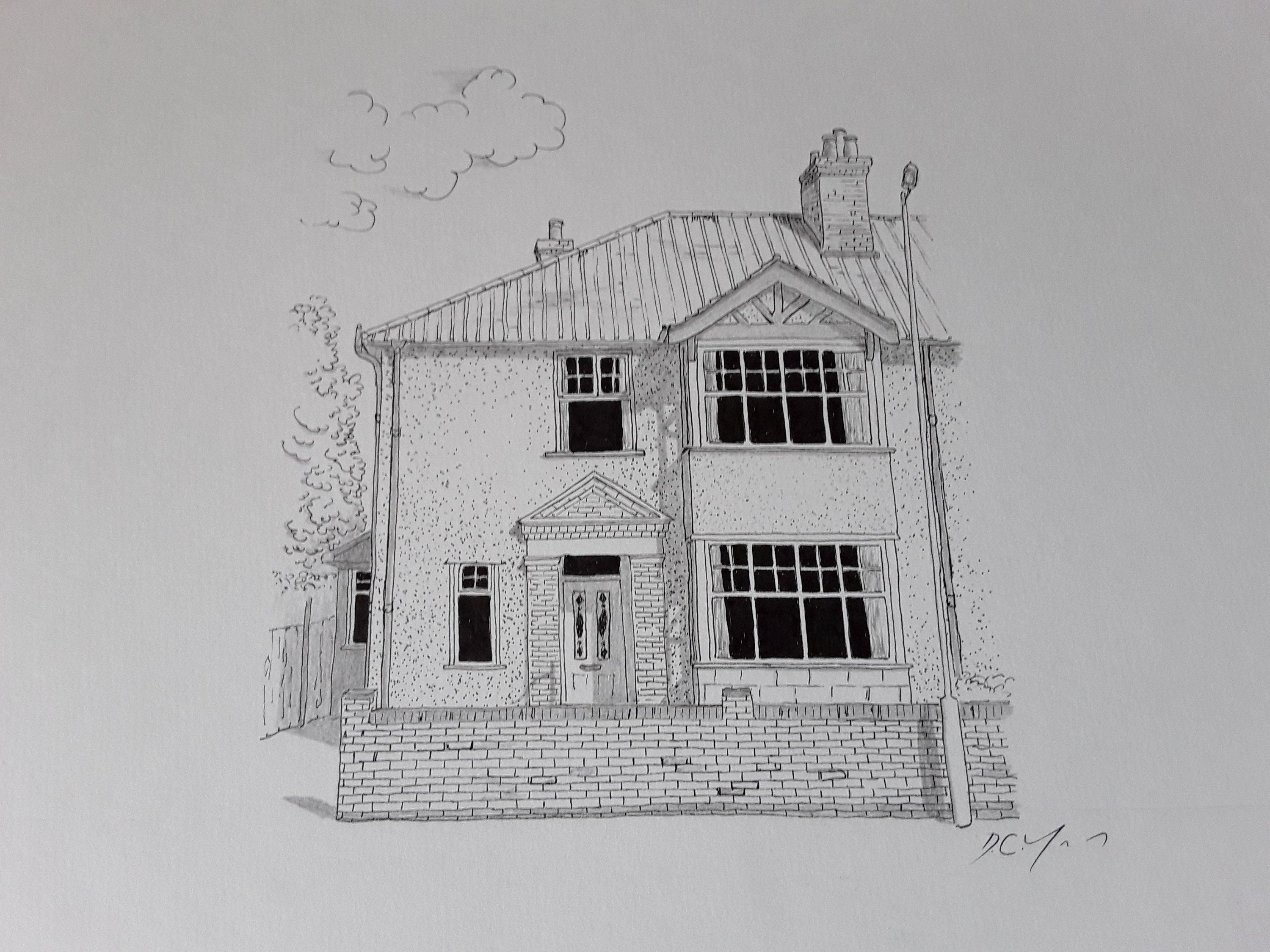 Bespoke Pen and Ink Drawing of Your Home Custom Hand-drawn - Etsy