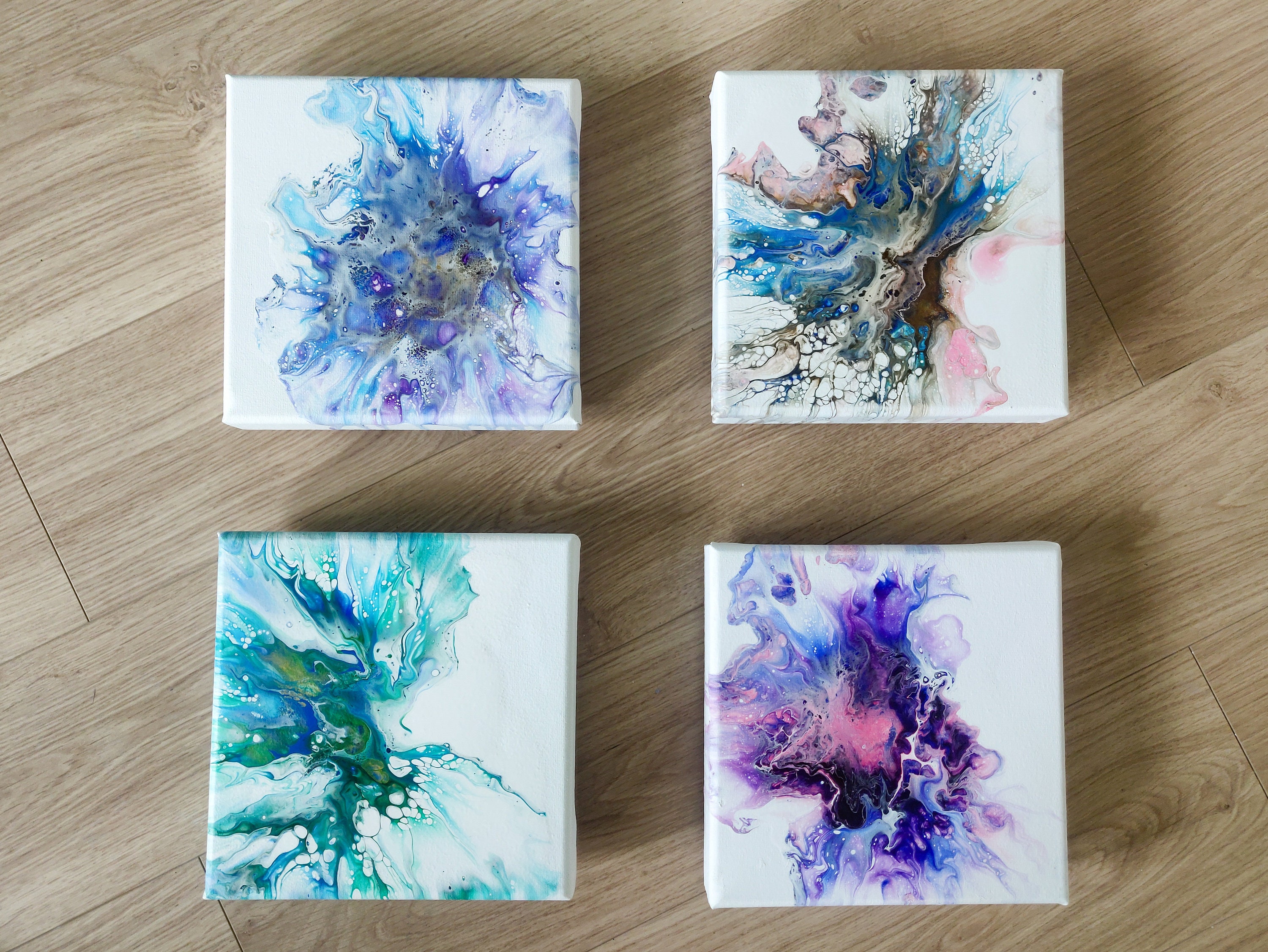 4 Piece Abstract Painting Set - Etsy
