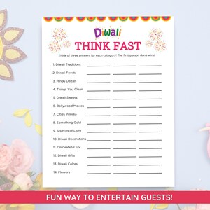 Diwali Think Fast Game, Fun Diwali Party Game, Printable Diwali Game ...