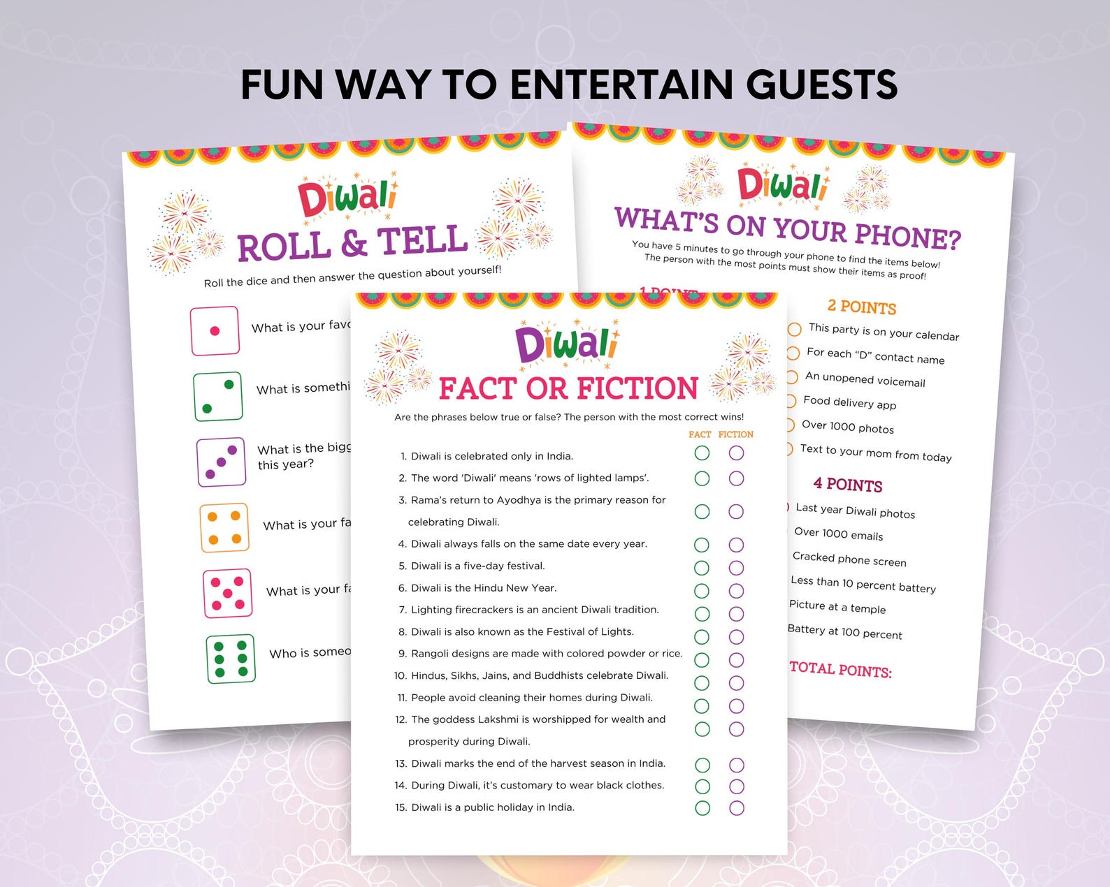 Diwali Games Bundle, Diwali Games Printable, Indian Games, Diwali ...