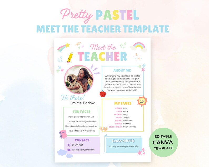 Meet the Teacher Template, Editable Meet Your Teacher Letter, Teacher ...
