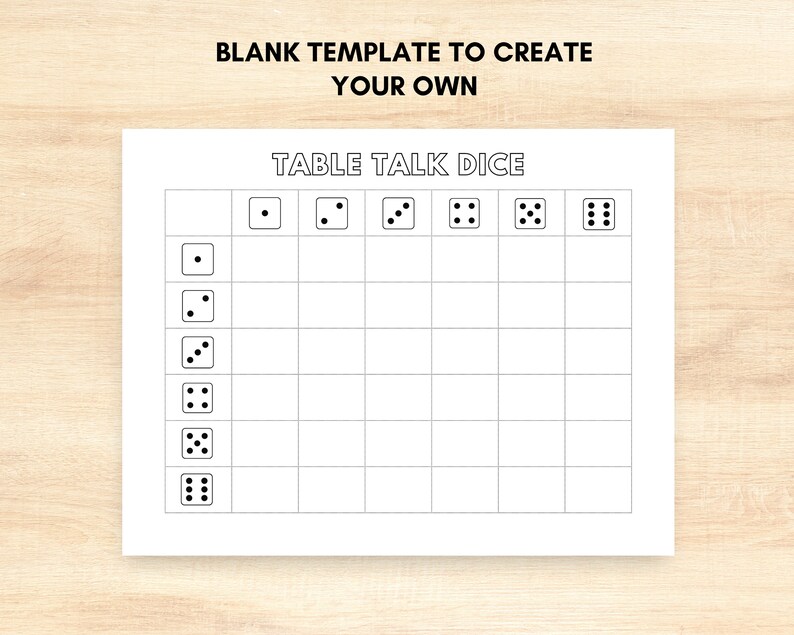 Table Talk Dice Icebreaker Game, Conversation Starter Game, Fun ...