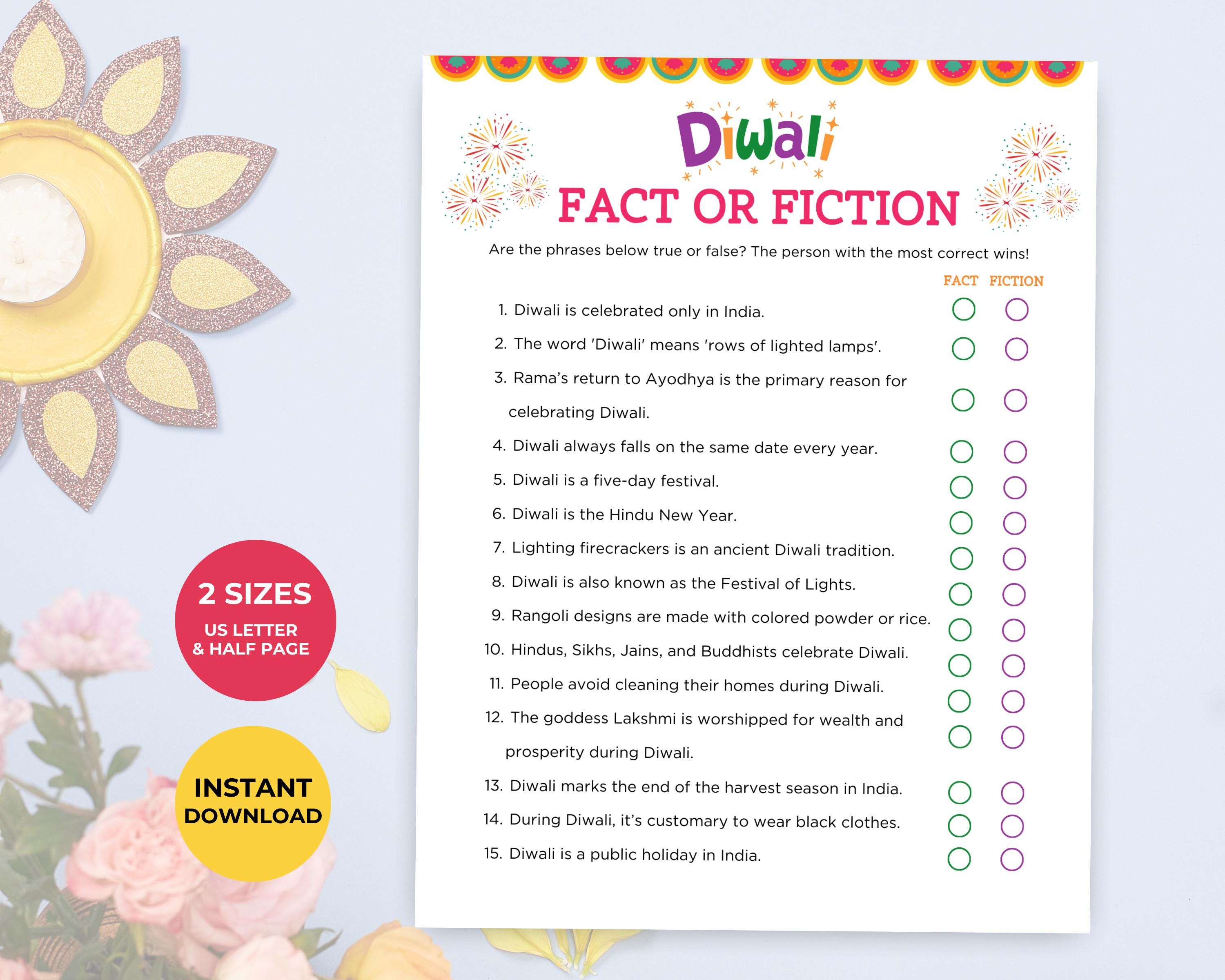 Diwali Trivia Game, Printable Diwali Games, Diwali Activity, Desi Game ...