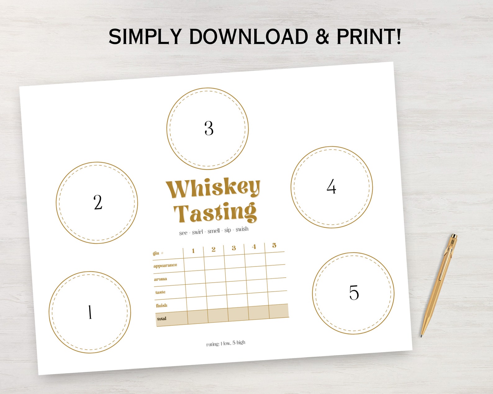 Whiskey Tasting Sheet, Whiskey Tasting Placemat, Whiskey Tasting Card ...