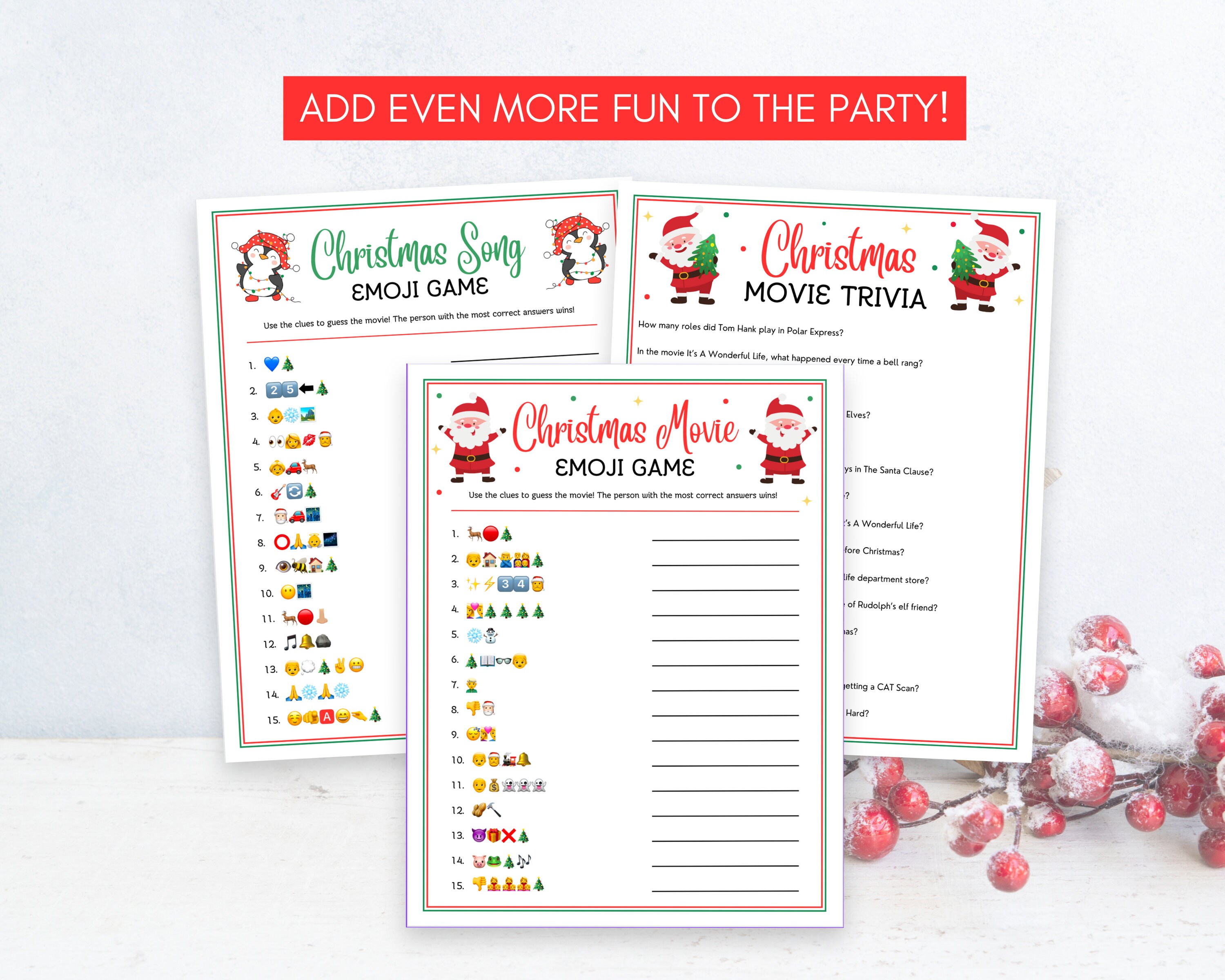 Christmas Party Game Bundle, Printable Christmas Games, Office Holiday ...