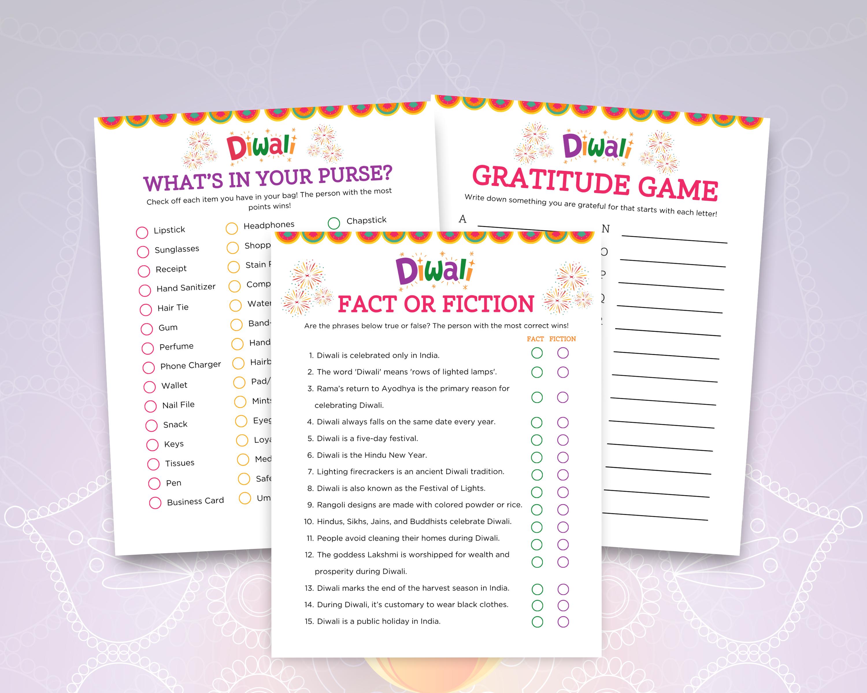 Diwali Games Bundle, Diwali Games Printable, Indian Games, Diwali ...