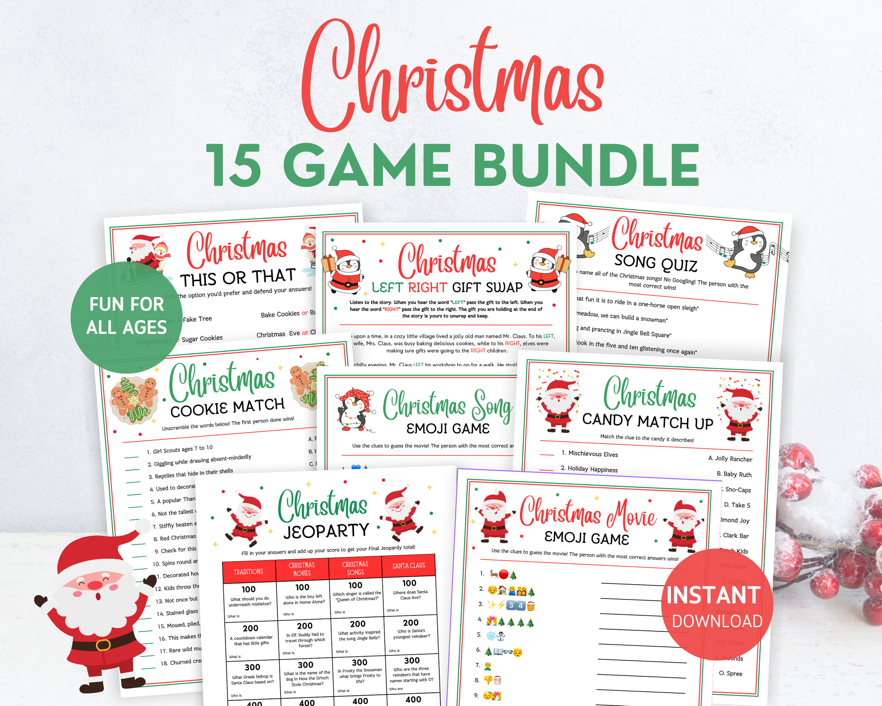 Christmas Party Game Bundle, Printable Christmas Games, Office Holiday ...
